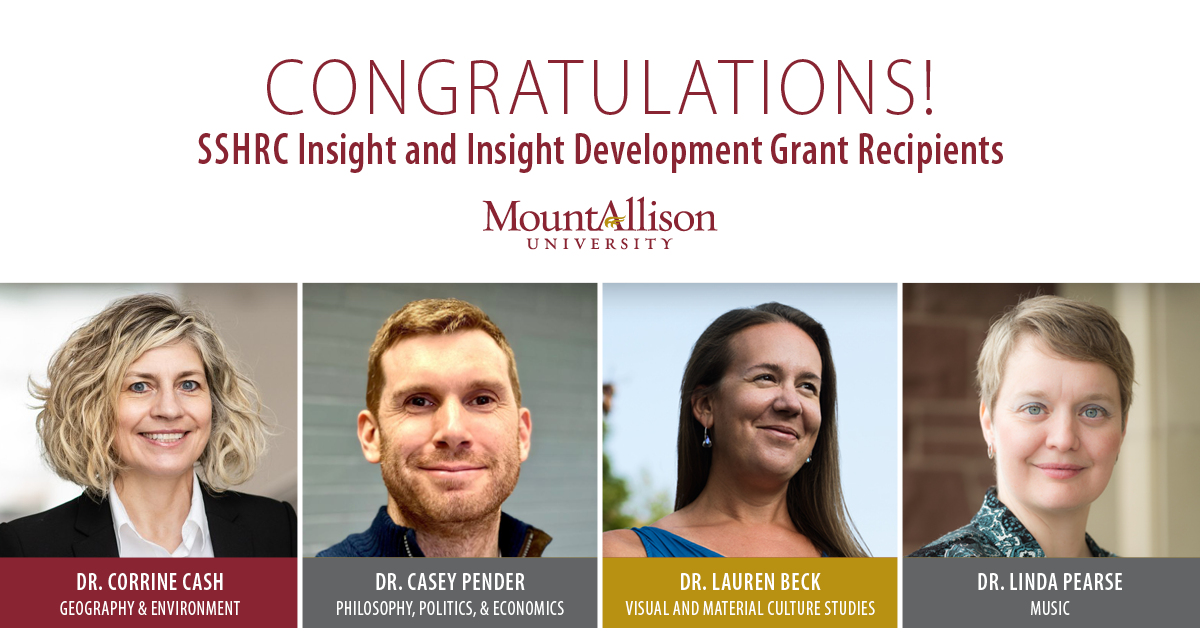 Four Mount Allison professors receive more than $600,000 in SSHRC Insight funding | Mount Allison